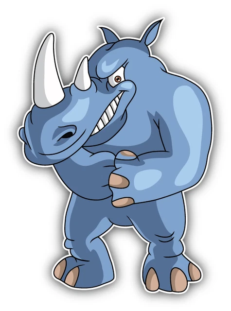DOPASTICKER Rhino Fighter Sticker Decal Phone Decal Water Bottle ...