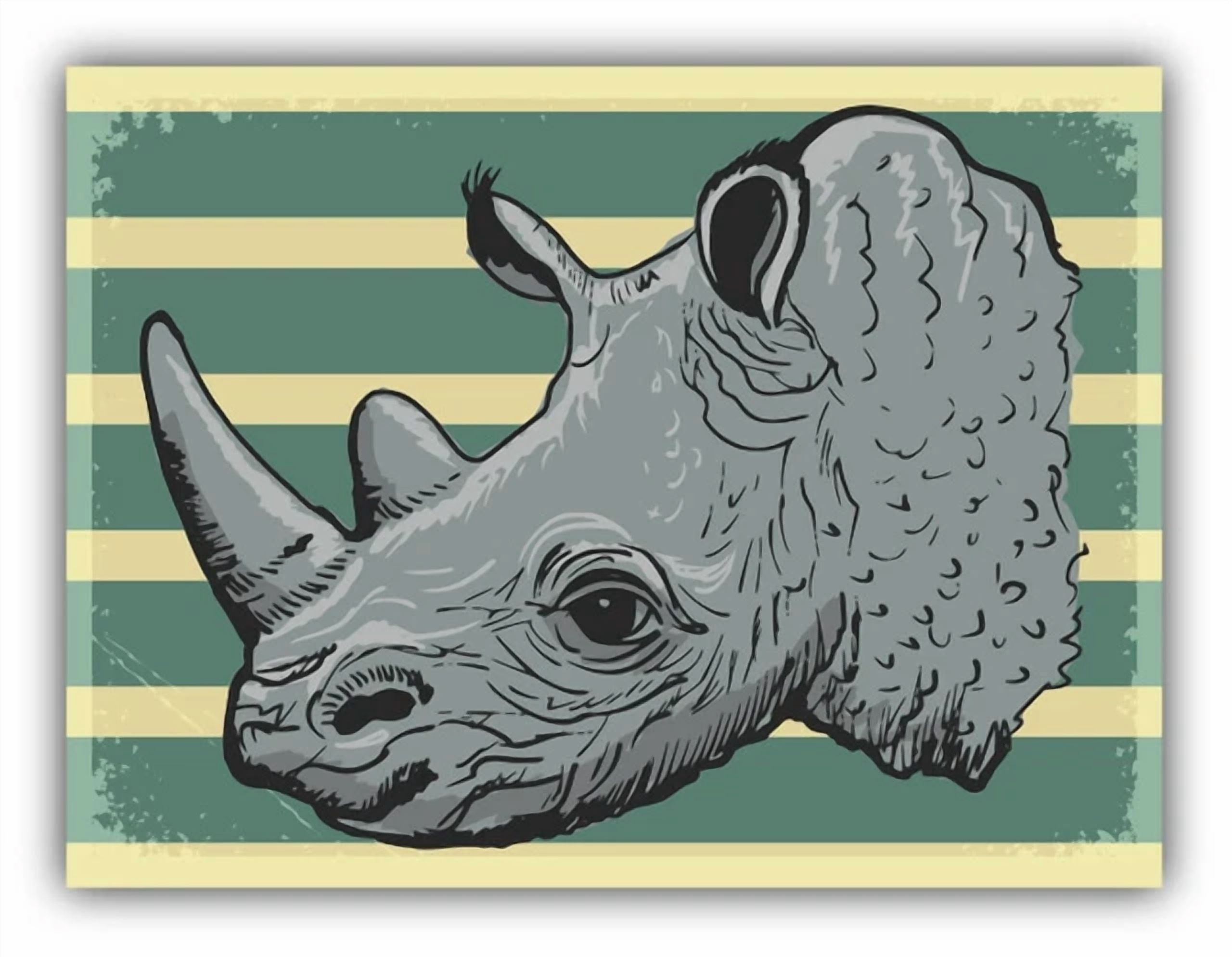 DOPASTICKER Rhino Head Grunge Sticker Decal Phone Decal Water Bottle ...