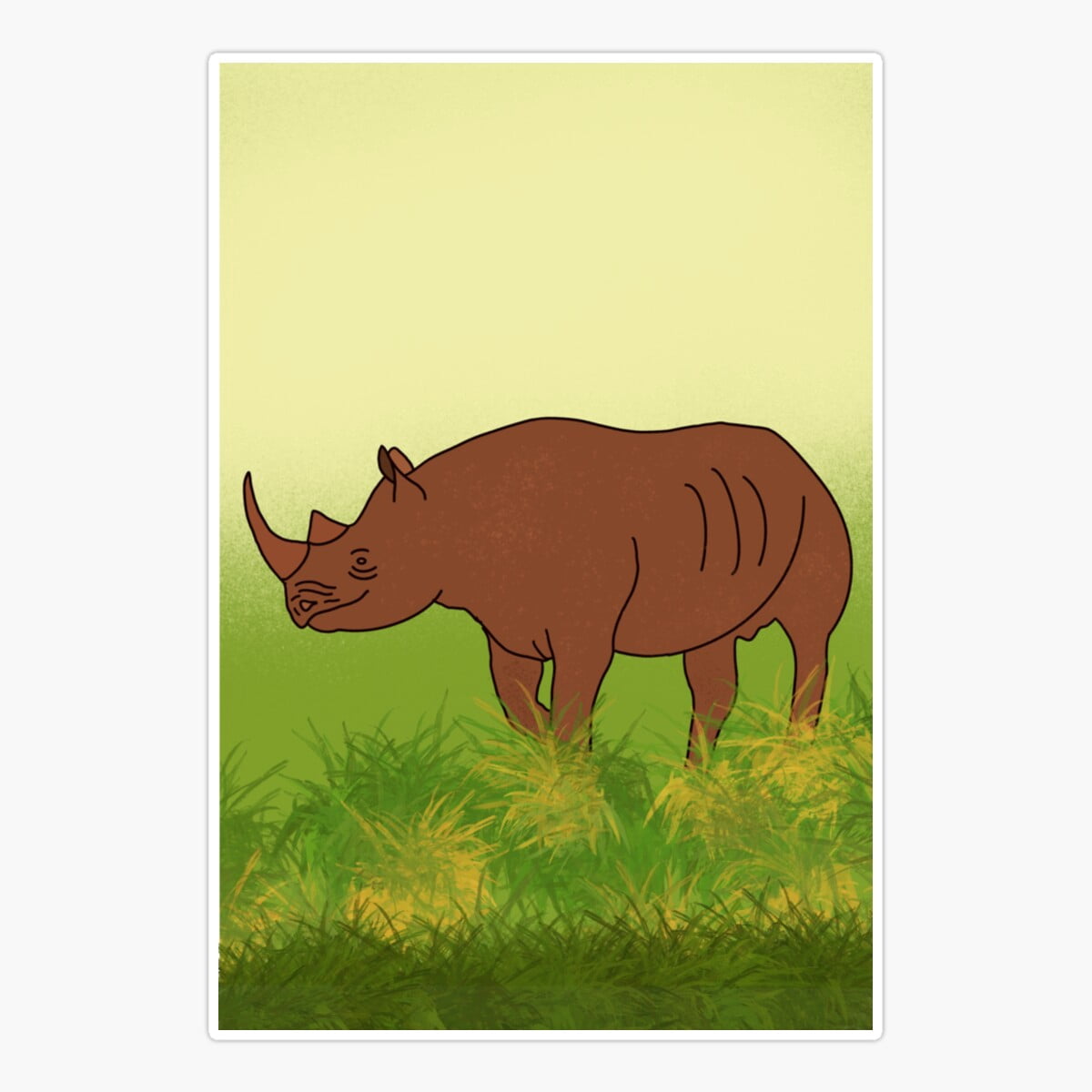 DOPASTICKER Rhino In The Safari Sticker, Phone Sticker Car Stickers ...