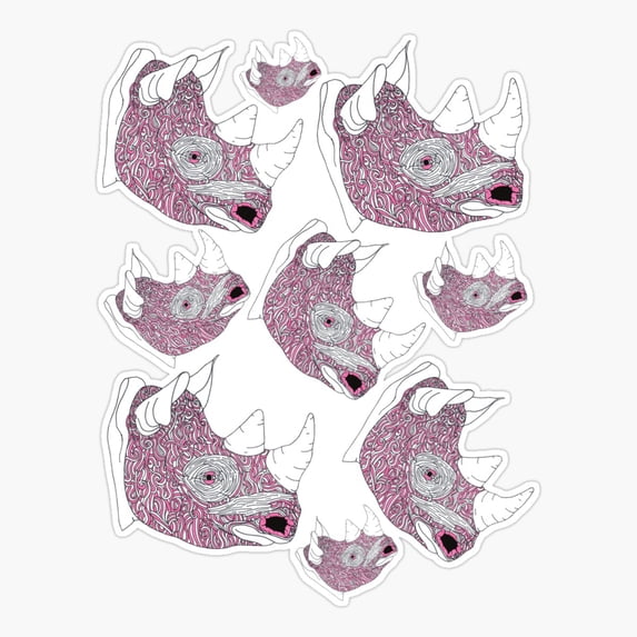 DOPASTICKER Rhino Print Sticker, Phone Sticker Water Bottle Sticker Car ...