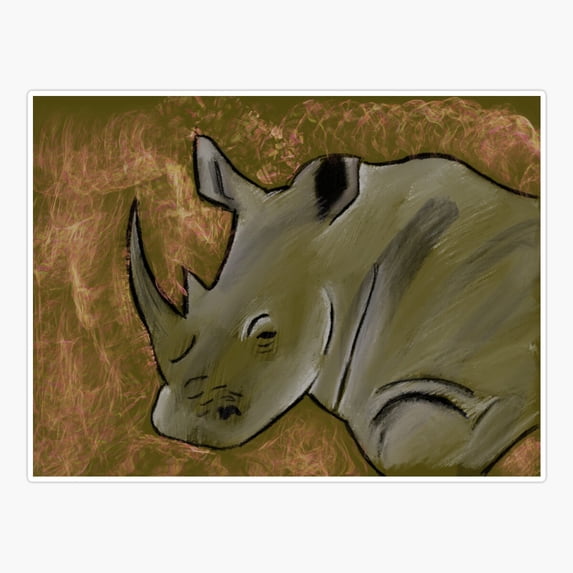 DOPASTICKER Rhino Sticker, Phone Sticker Water Bottle Sticker Car ...