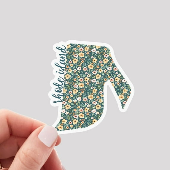 DOPASTICKER Rhode Island Sticker, Ri Sticker, Floral Rhode Island ...
