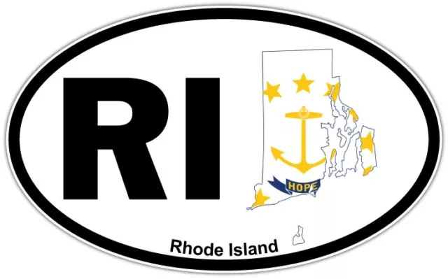 DOPASTICKER Rhode Island Us State Usa America Oval Car Window Sticker ...