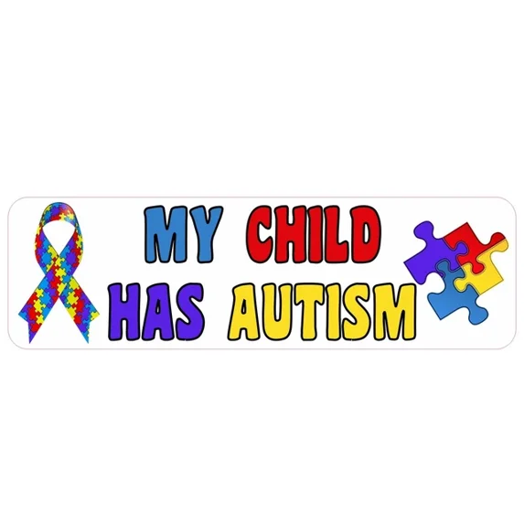 DOPASTICKER Ribbon My Child Has Autism Sticker Phone Sticker, Latop ...