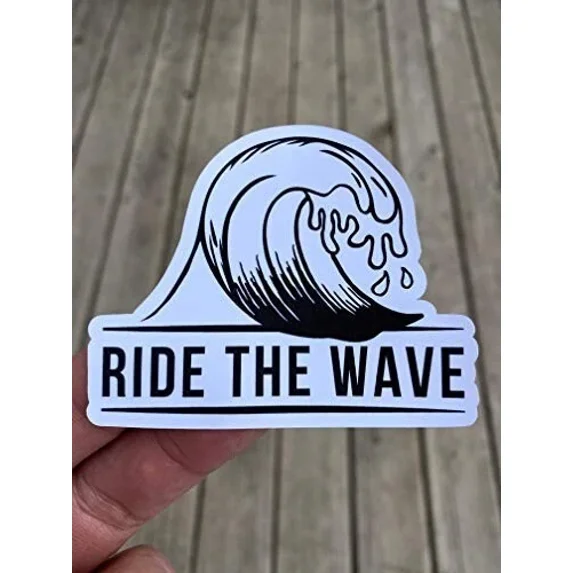 DOPASTICKER Ride The Wave Sticker Decal Laptop Phone Decal Water Bottle ...