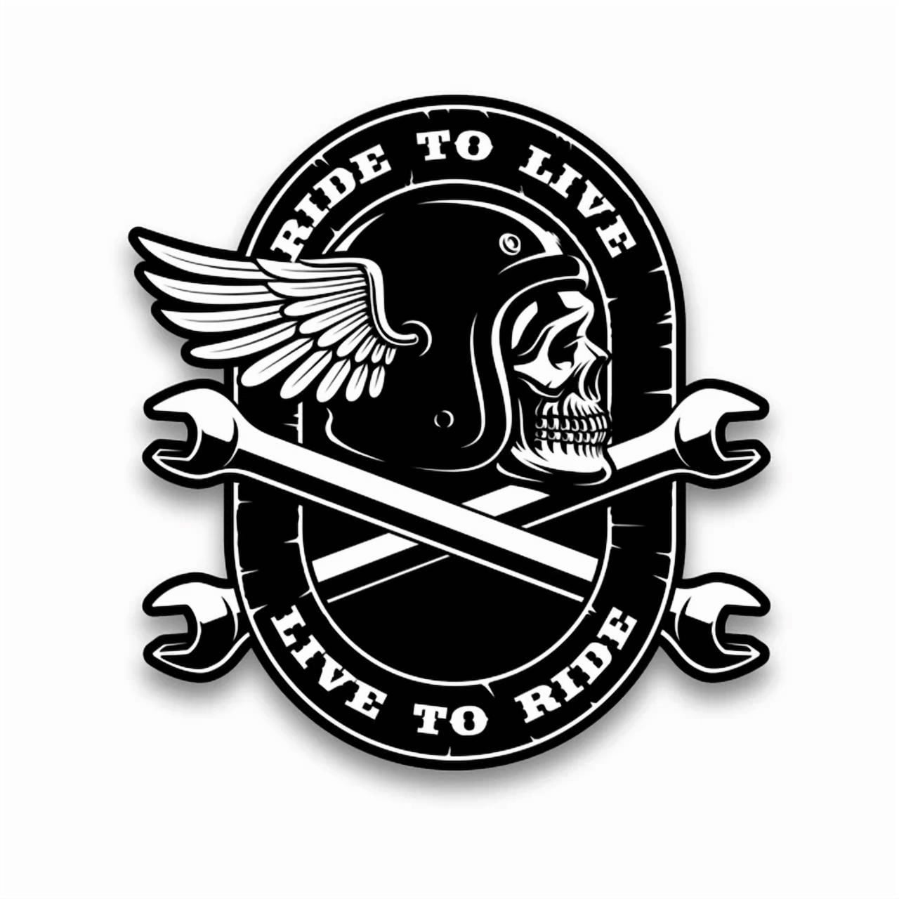DOPASTICKER Ride To Live To Ride Bik.Er Skull Gothic Sticker Phone ...