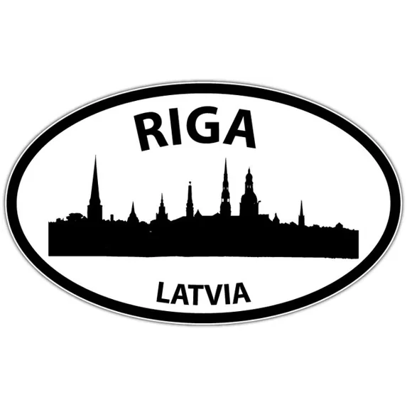 DOPASTICKER Riga Latvia Oval Car Window Sticker Decal Phone Decal Water ...