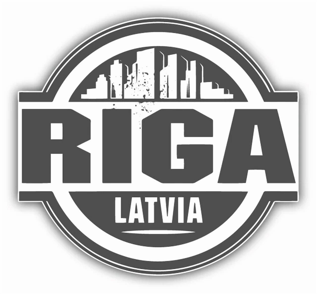 DOPASTICKER Riga Latvia Skyline Sticker Decal Phone Decal Water Bottle ...