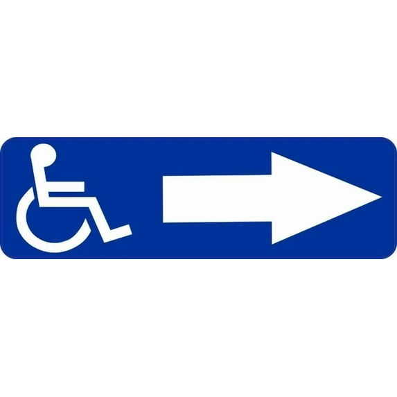 DOPASTICKER Right Arrow Wheelchair Access Sticker Handicap Business ...