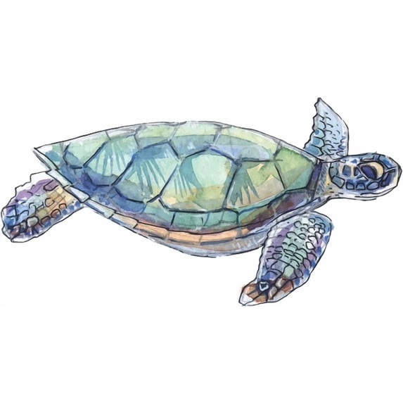 DOPASTICKER Right Facing Sea Turtle Sticker Phone Sticker, Latop ...