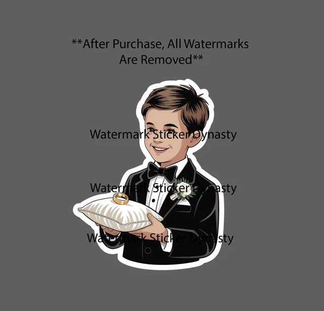 DOPASTICKER Ring Bearer Sticker Wedding Boy Suit Tuxedo Sticker Phone ...
