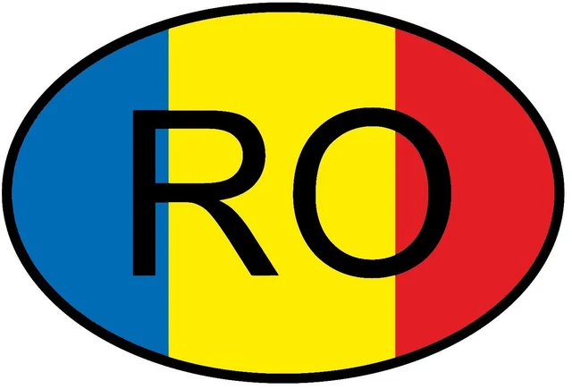DOPASTICKER Ro Romania Country Code Oval With Flag Sticker Phone Decal ...