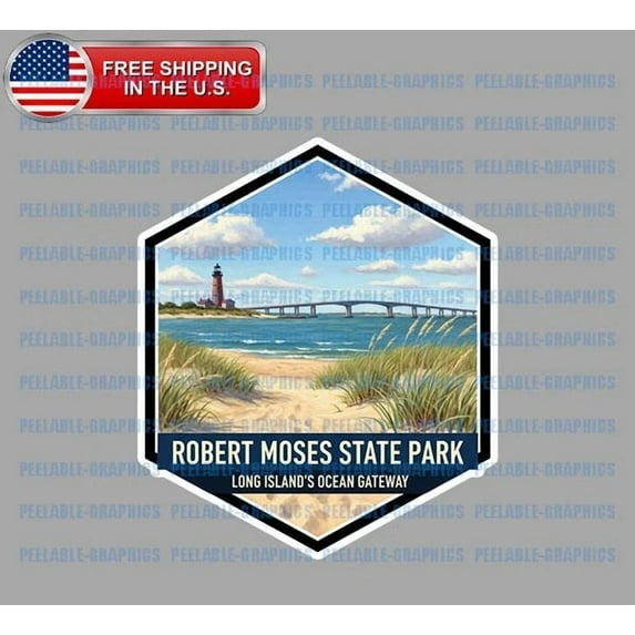 DOPASTICKER Robert Moses State Park York Souvenir Luggage Sticker Phone ...