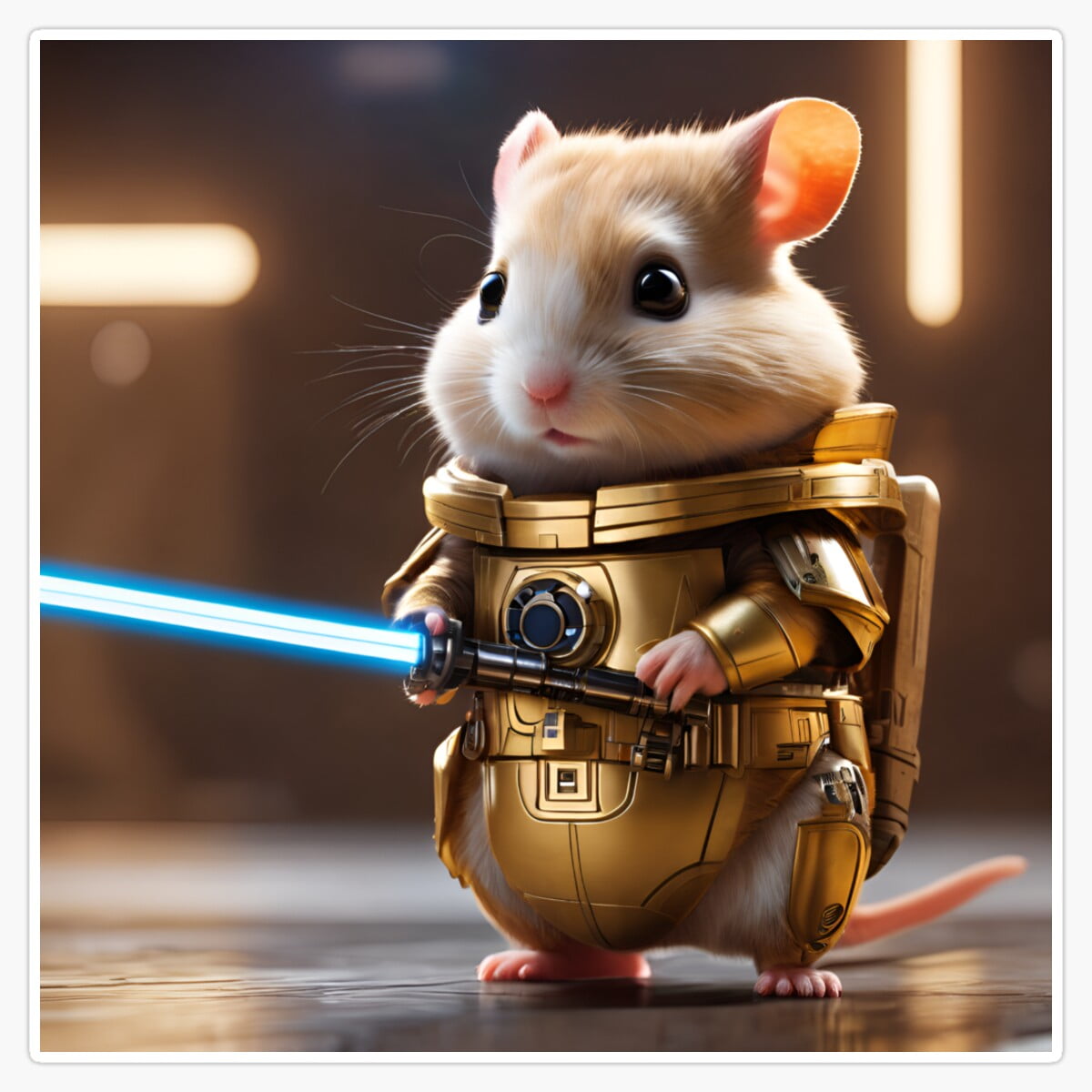DOPASTICKER Robot Hamster Is Training To Fight. Sticker, Phone Sticker ...