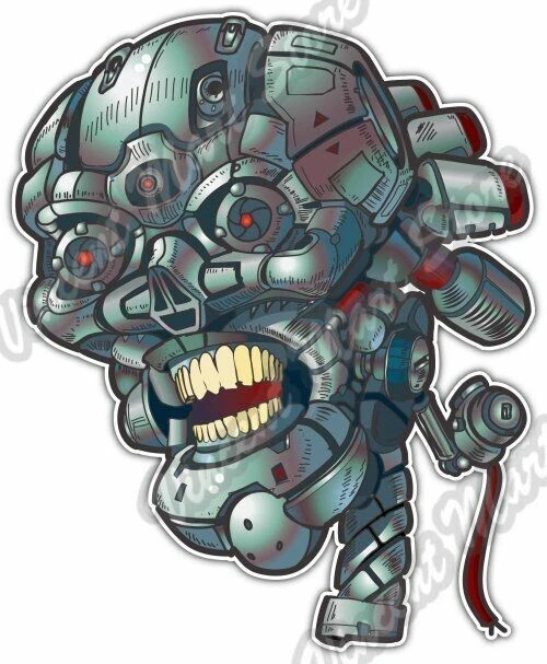 DOPASTICKER Robot Skull Angry Terminator Robocop Car Window Sticker ...