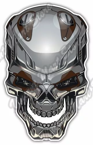 DOPASTICKER Robot Skull Cyborg Terminator Evil Car Window Sticker Decal ...