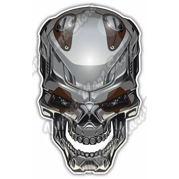 DOPASTICKER Robot Skull Cyborg Terminator Evil Car Window Sticker Decal ...