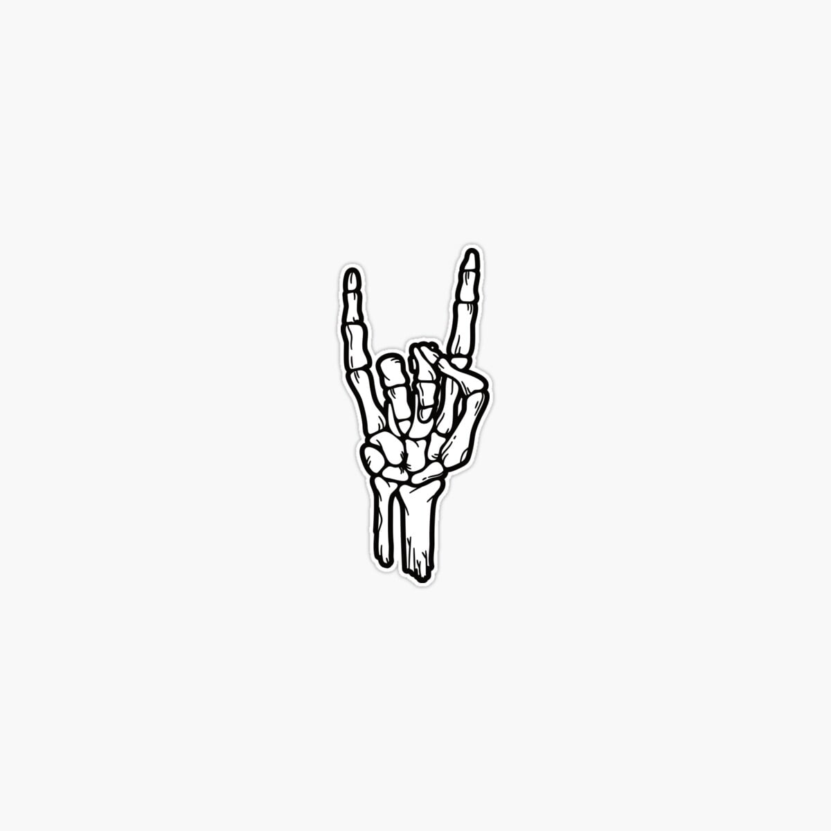 DOPASTICKER Rock And Roll Skeleton Hand Sticker, Phone Sticker Car ...