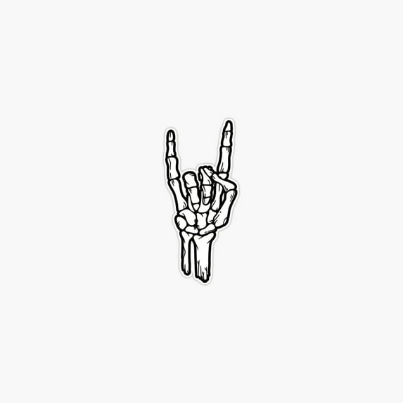DOPASTICKER Rock And Roll Skeleton Hand Sticker, Phone Sticker Car ...