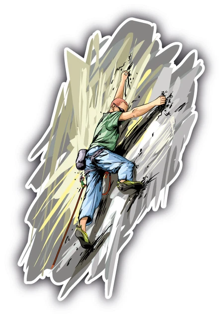 DOPASTICKER Rock Climber Sticker Decal Phone Decal Water Bottle ...