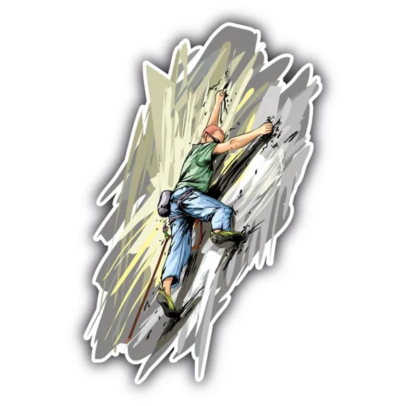 DOPASTICKER Rock Climber Sticker Decal Phone Decal Water Bottle ...