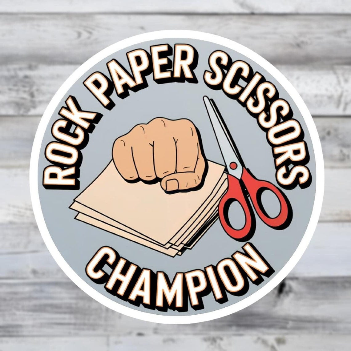 DOPASTICKER Rock Paper Scissors Champion Sticker - Sticker For Friends ...