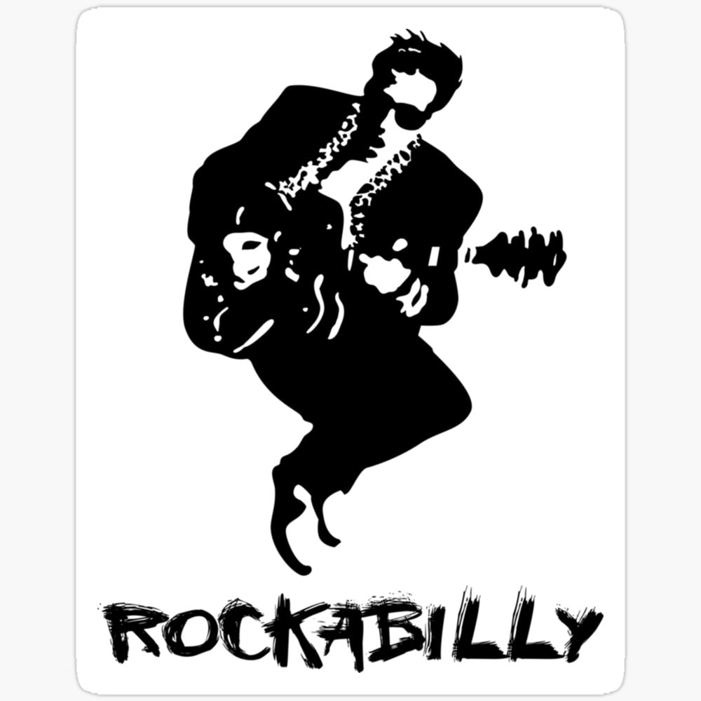 DOPASTICKER Rockabilly Guitarist Sticker Phone Decal Water Bottle ...