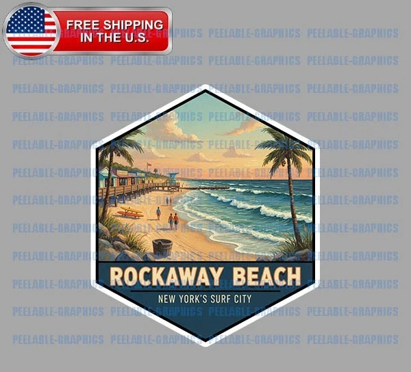 DOPASTICKER Rockaway Beach York Souvenir Luggage Sticker Phone Sticker ...