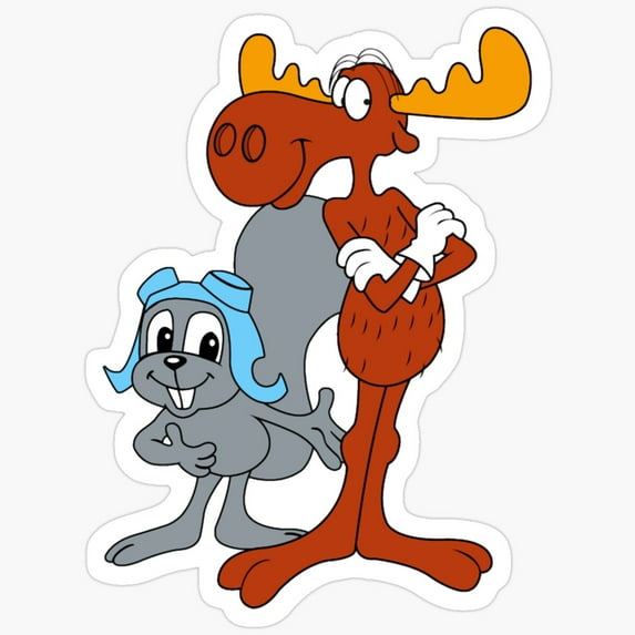 DOPASTICKER Rocky And Bullwinkle Sticker, Waterproof Decal For Pet ...