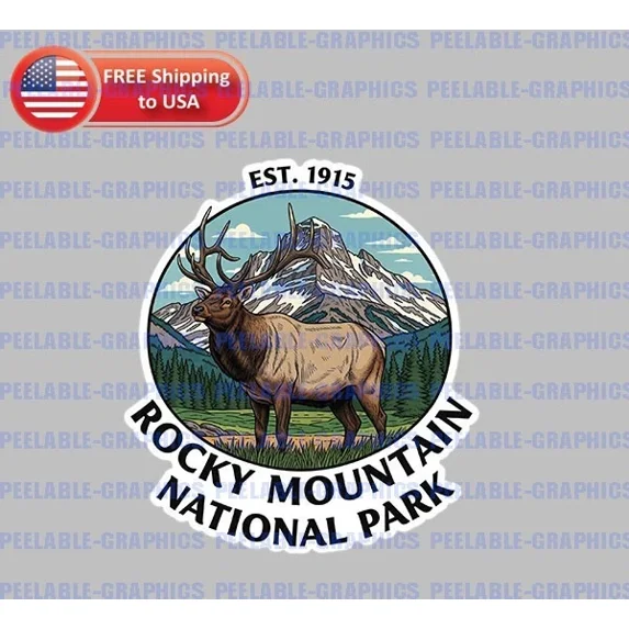 DOPASTICKER Rocky Mountain National Park Sticker Camping Hiking Sticker ...