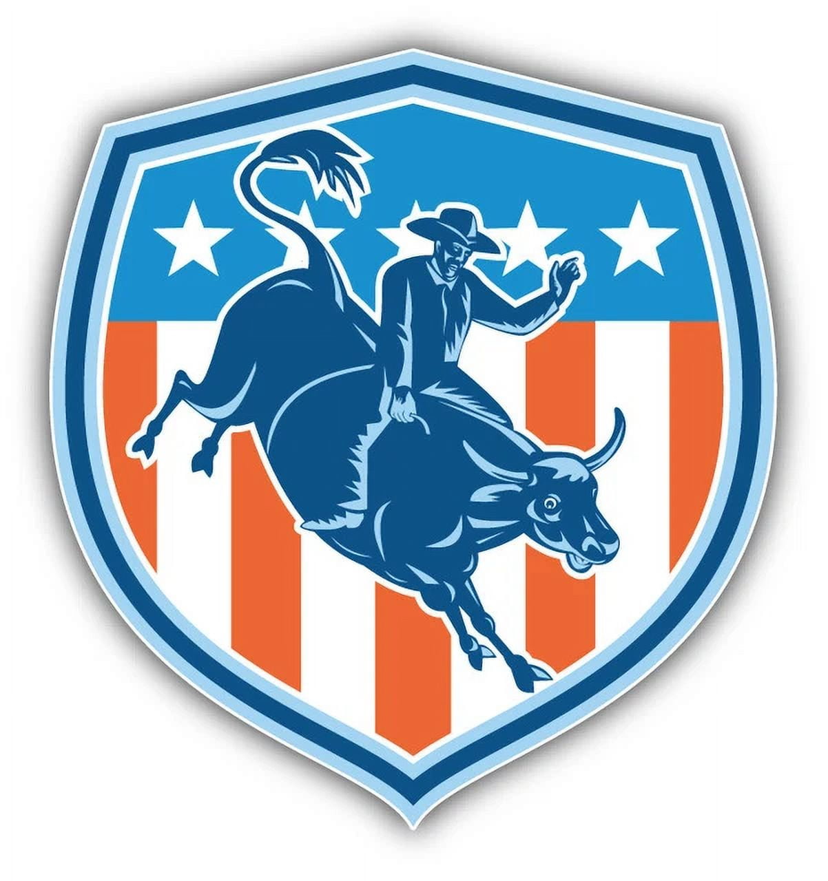 DOPASTICKER Rodeo Cowboy Shield Emblem Sticker Decal Phone Decal Water ...