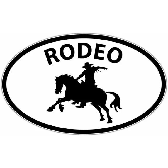 DOPASTICKER Rodeo Horse Riding Oval Car Sticker Decal Phone Decal Water ...