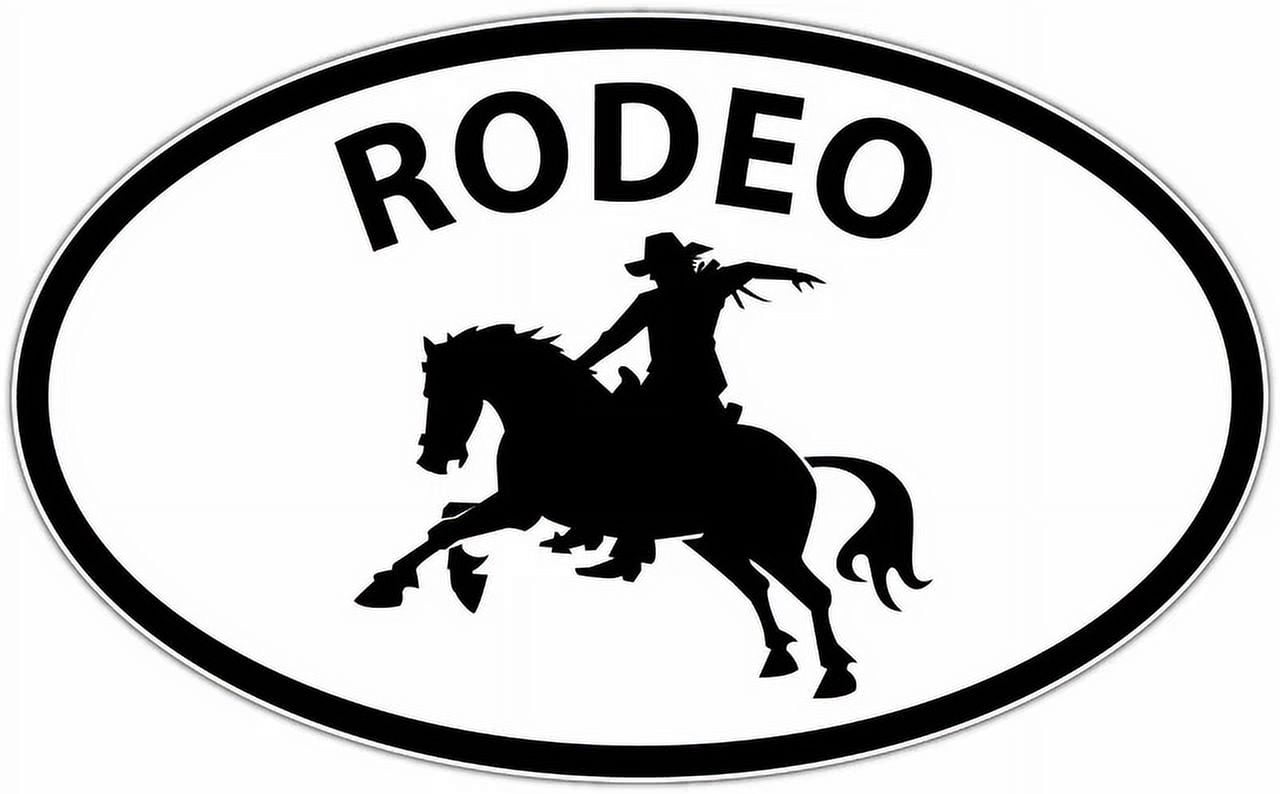 DOPASTICKER Rodeo Horse Riding Oval Car Sticker Decal Phone Decal Water ...