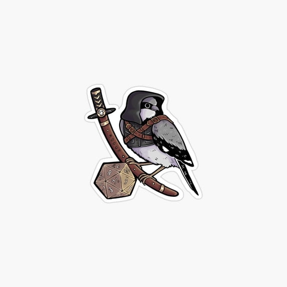 DOPASTICKER Rogue Shrike, Dnd Bird Series Sticker, Phone Sticker Car ...