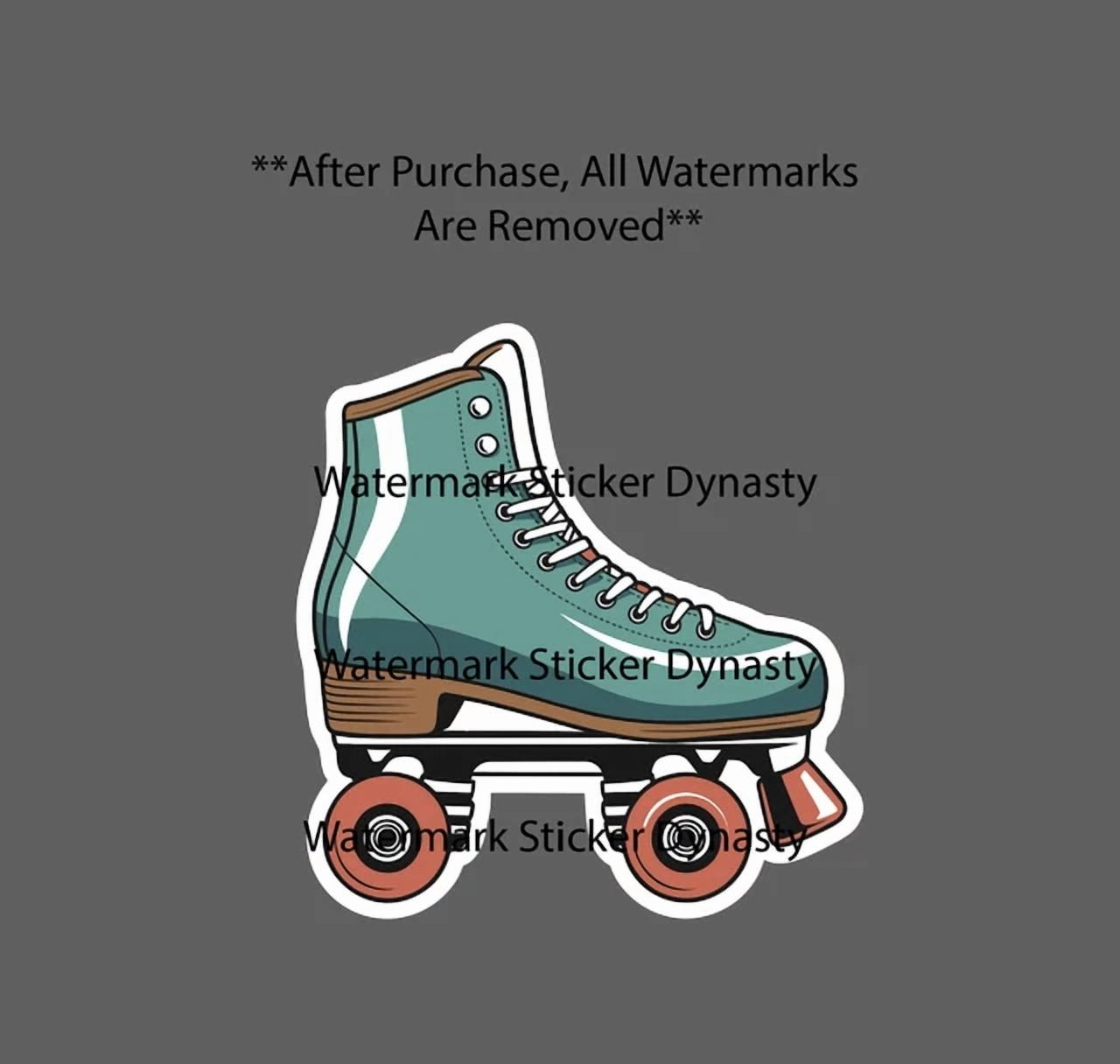 DOPASTICKER Roller Skate Stickerkating Retro Vintage 4 Wheels Sticker ...