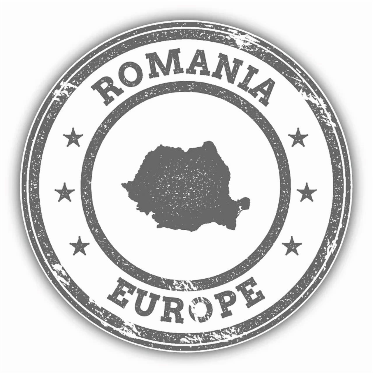 DOPASTICKER Romania Map Europe Grunge Rubber Sticker Decal Phone Decal ...