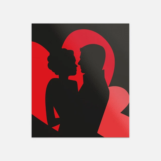 DOPASTICKER Romantic Couple Love Heart Sticker Decal Phone Decal Water ...