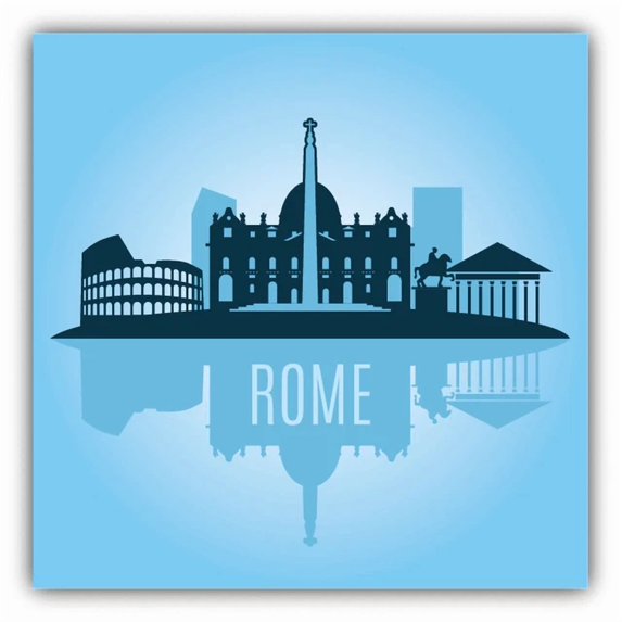 DOPASTICKER Rome City Silhouette Mirror Sticker Decal Phone Decal Water ...