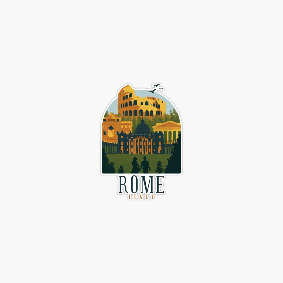 DOPASTICKER Rome Italy Skyline Sticker Gift Present Birthday Noel ...
