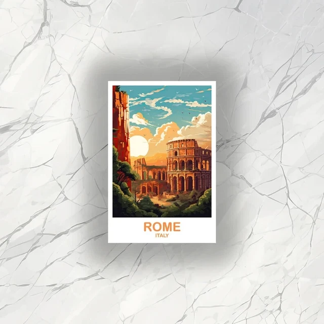 DOPASTICKER Rome Italy Travel Sticker Rome Art, Italy Travel Souvenir ...