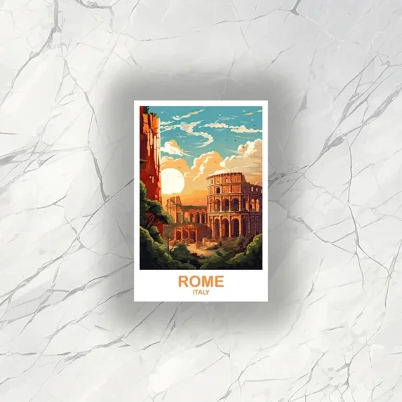 DOPASTICKER Rome Italy Travel Sticker Rome Art, Italy Travel Souvenir ...