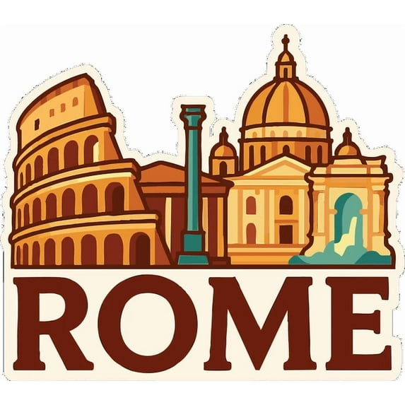 DOPASTICKER Rome Sticker Decal City Skyline Landmark Design Phone Decal ...