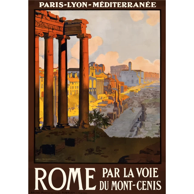 DOPASTICKER Rome Sticker Travel Tourist Visit Retro Vintage Style Italy ...