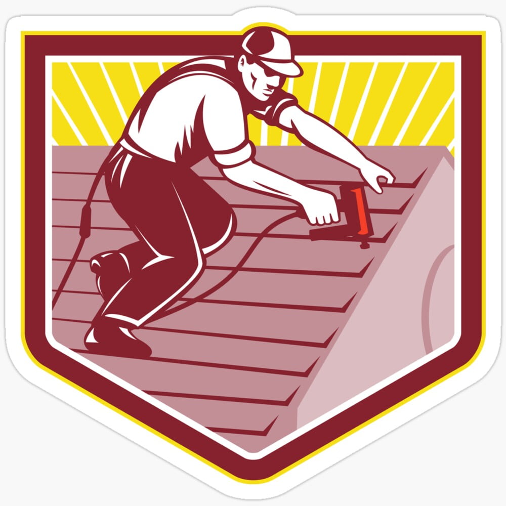 DOPASTICKER Roofer Roofing Worker Retro Sticker Phone Decal Water ...