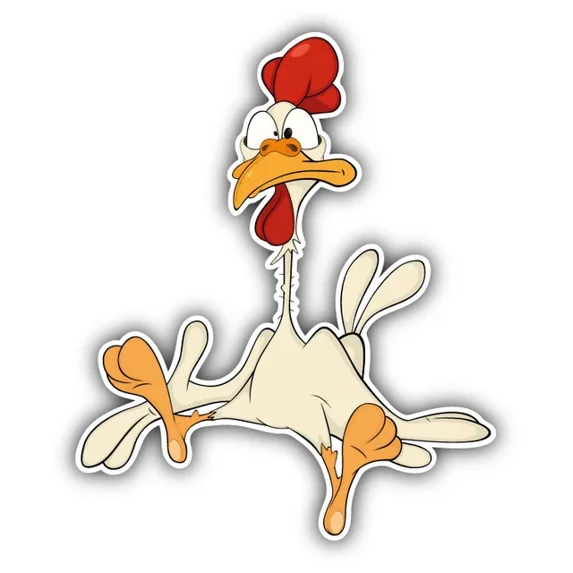 DOPASTICKER Rooster Cartoon Sticker Decal Phone Decal Water Bottle ...