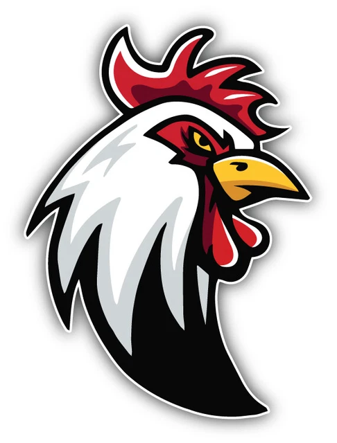 DOPASTICKER Rooster Face Mascot Sticker Decal Phone Decal Water Bottle ...