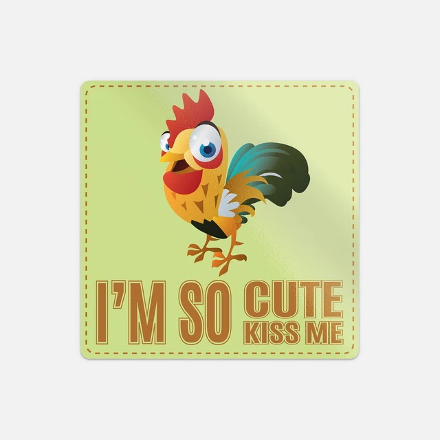 DOPASTICKER Rooster I'M So Cute Kiss Me Cartoon Animal Sticker Decal ...