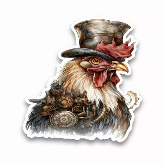 DOPASTICKER Rooster Steampunk Style Animal Sticker Decal Car Window ...