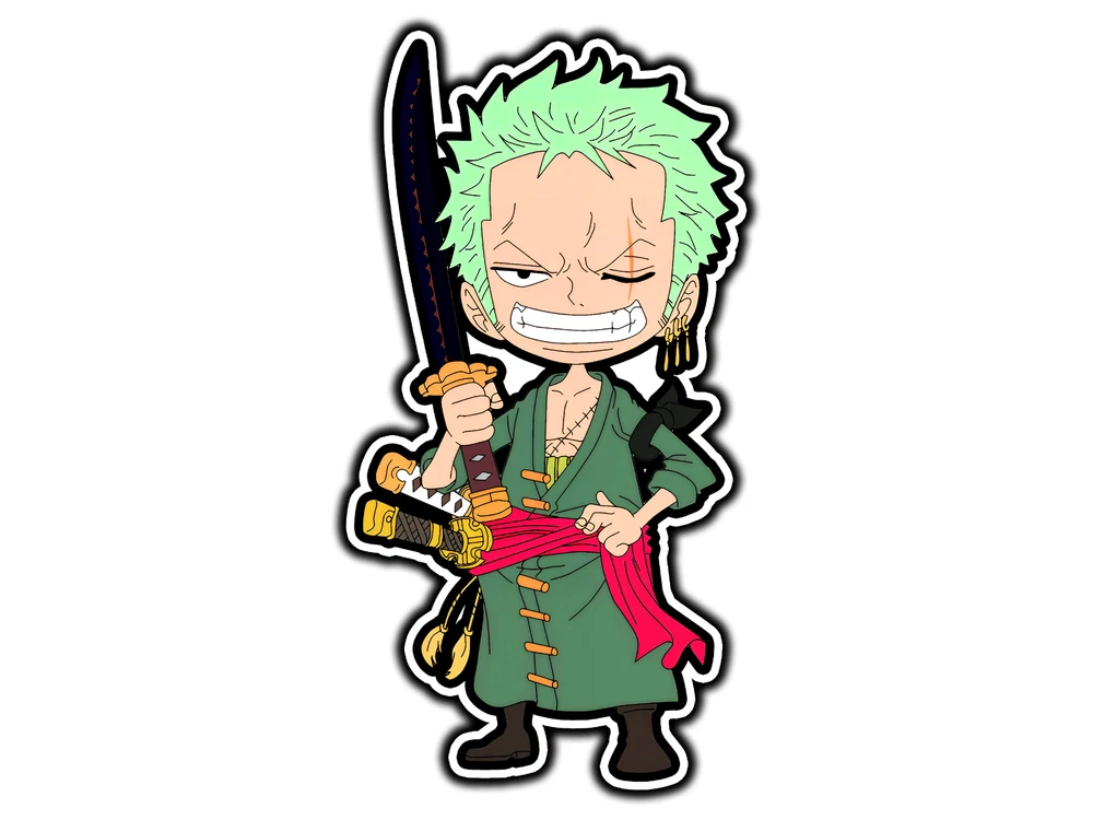 DOPASTICKER Roronoa Zoro Chibi Sticker Decal Phone Decal Water Bottle ...