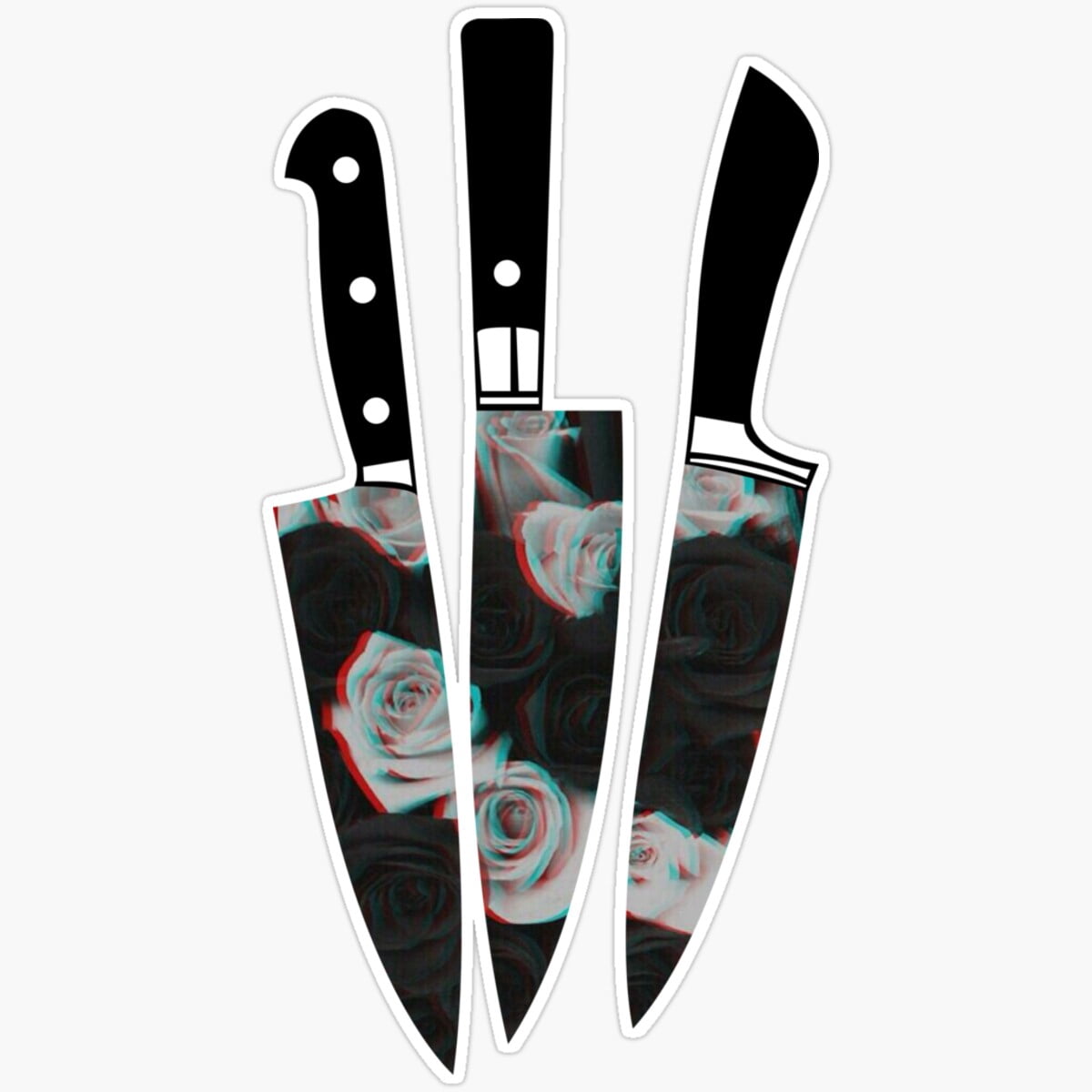 DOPASTICKER Rose Knives Sticker Decorative Laptop, Phone Stickers ...